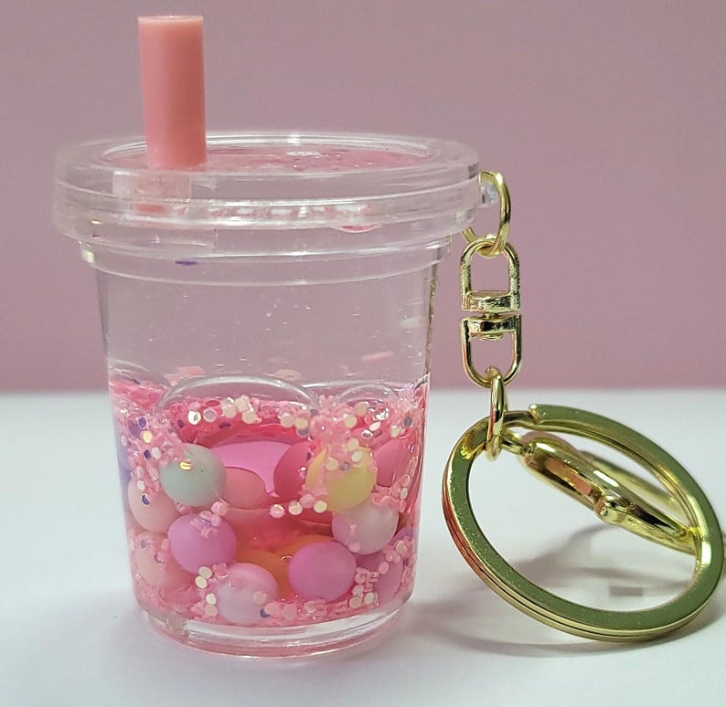 Boba Tea Keychain | Bubble Tea Keychain| Shaker Keychain | Drink ...
