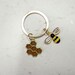 Bee & Honeycomb Keychain With Rhinestone | Bee Pendant | Dangle Key ...