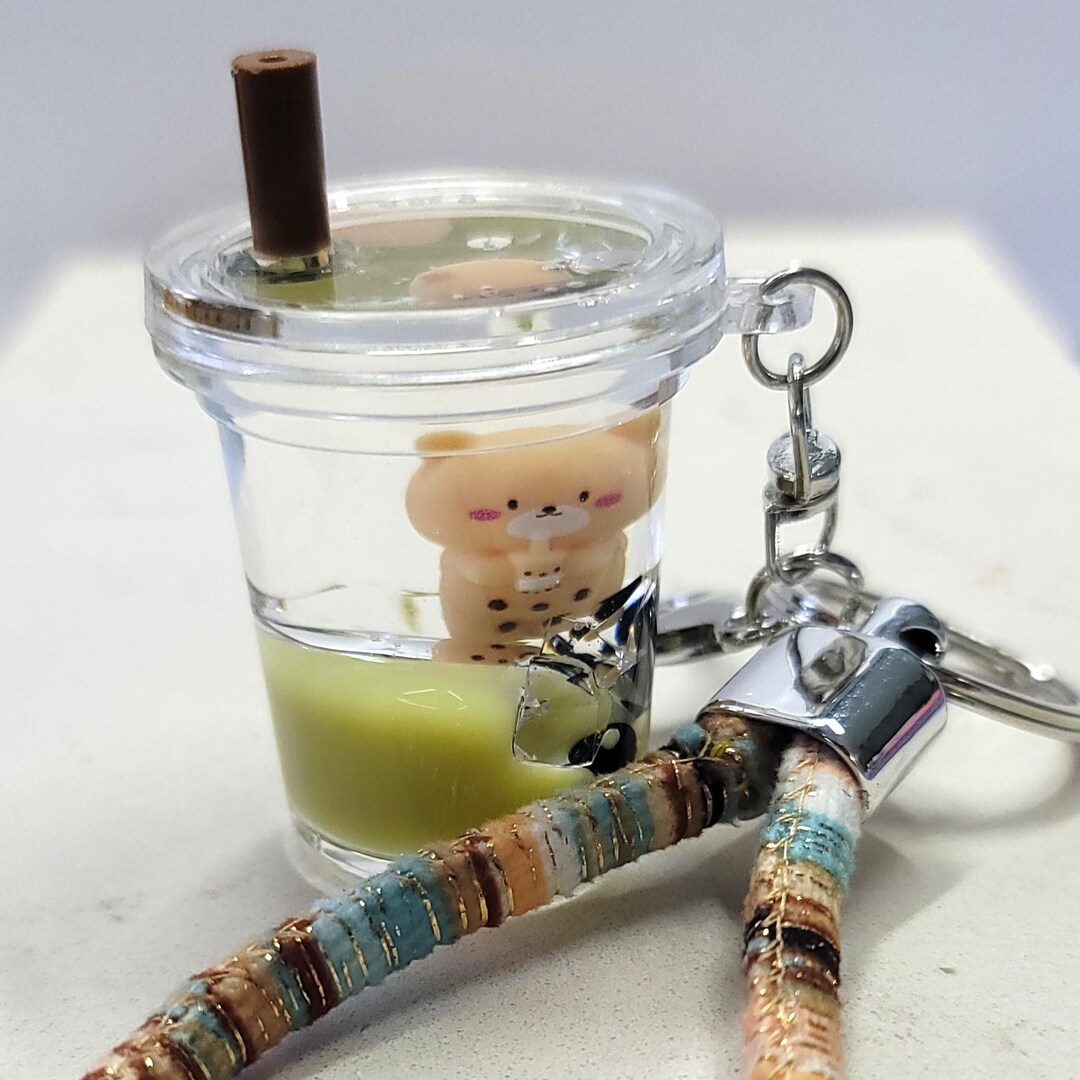 Boba Tea Bear Keychain | Backpack, Bag, Phone Accessory | Gift for Her ...