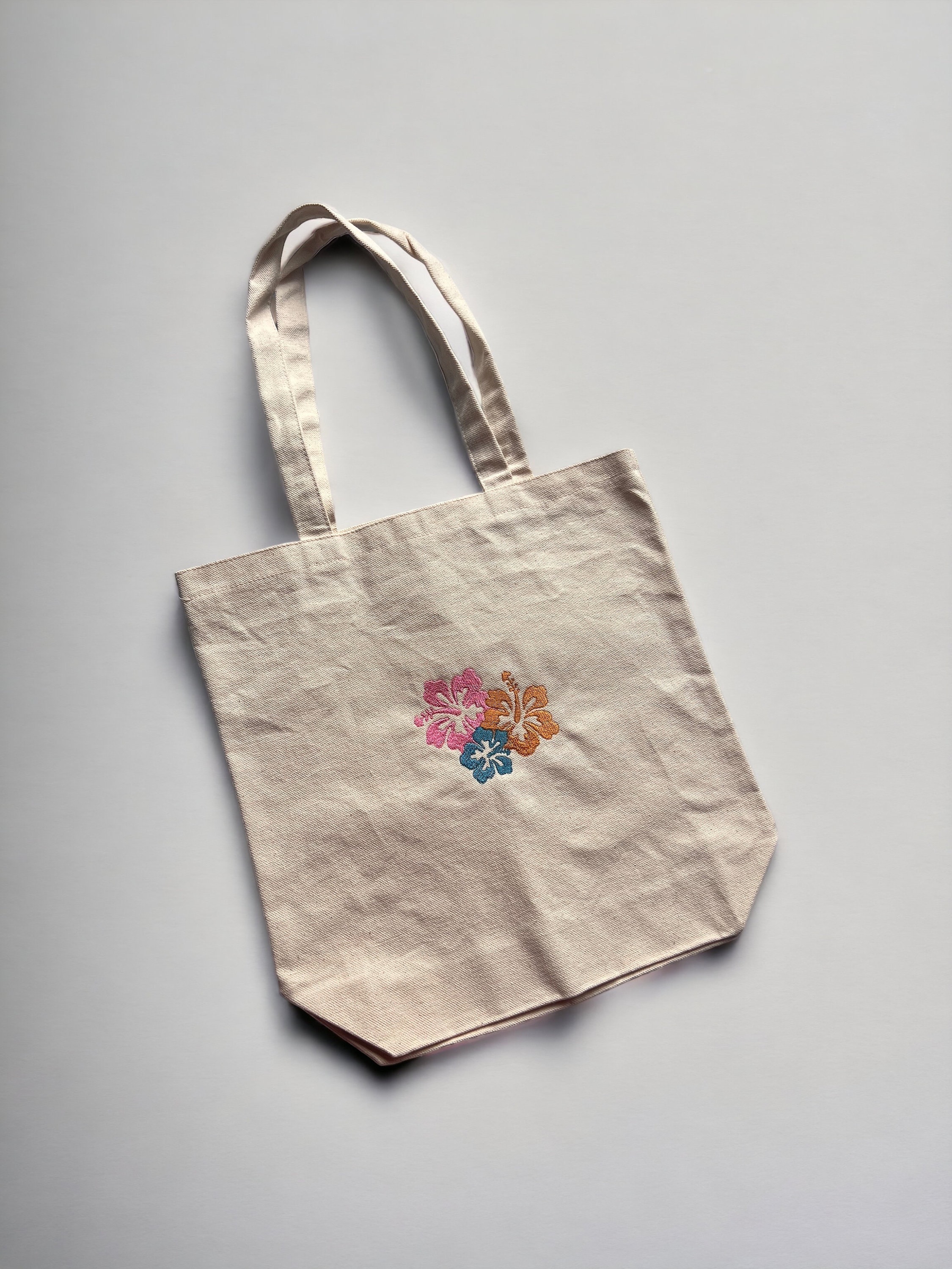 Embroidered Tote Bag Flower Embroidered Tote Bag Hibiscus - Etsy