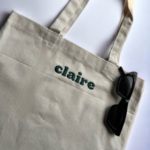 Custom Name Tote Bag, Custom Embroidered Tote Bag, Personalized Tote ...