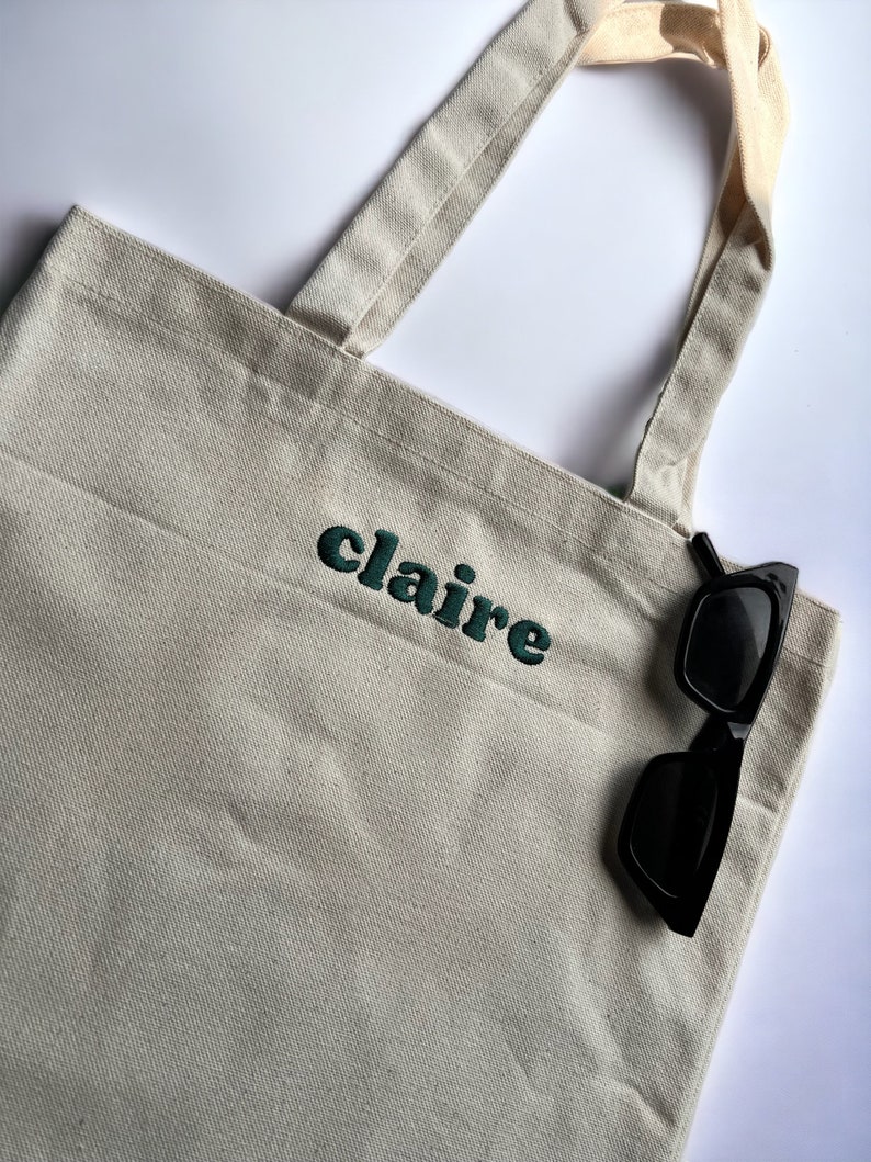 Custom Name Tote Bag, Custom Embroidered Tote Bag, Personalized Tote ...
