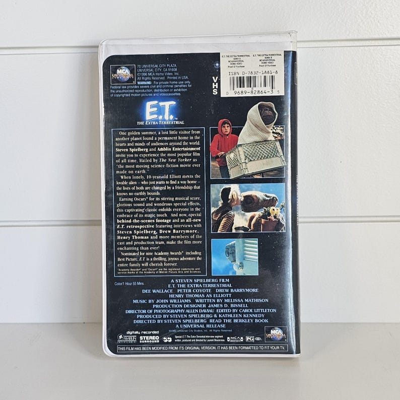 E.T. the Extra-terrestrial VHS Tapes Vintage 1996 - Etsy
