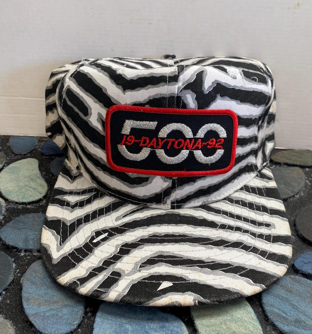 Vintage Daytona 500 Hat Trucker Hat Cool 1992 Zebra Print Snapback ...