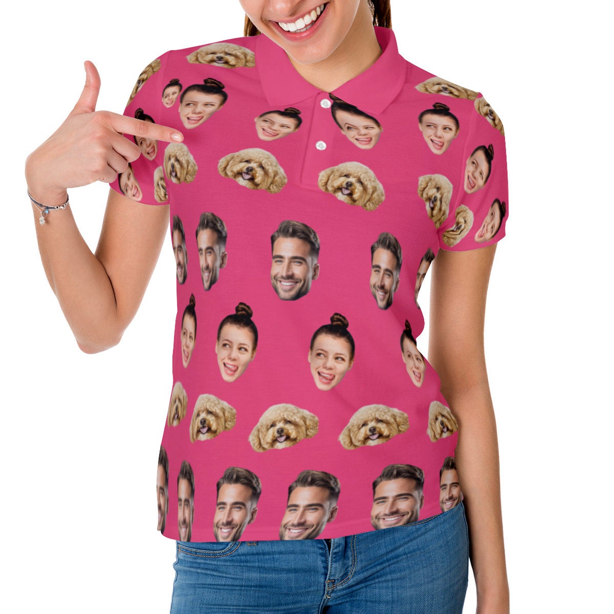 Custom Polo Shirt for Men, Personalized Face Golf Polo Shirt, Funny ...