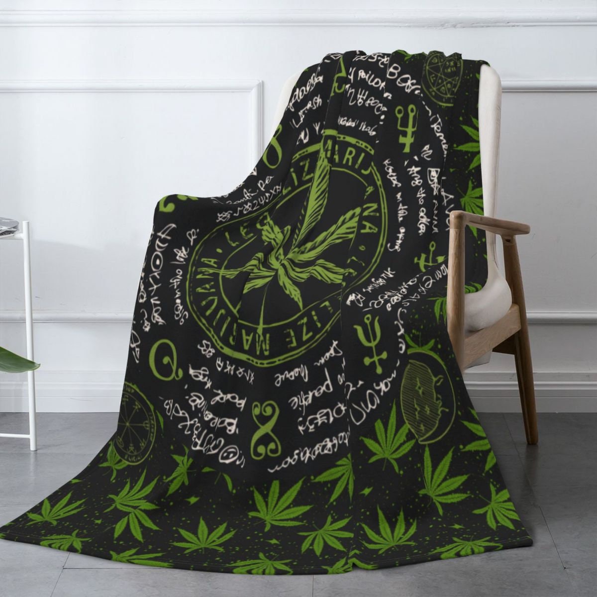 Marijuana Leaf Blanket, Plant Print Blanket, Cannabis Print Blanket, Marijuana Lover - Etsy