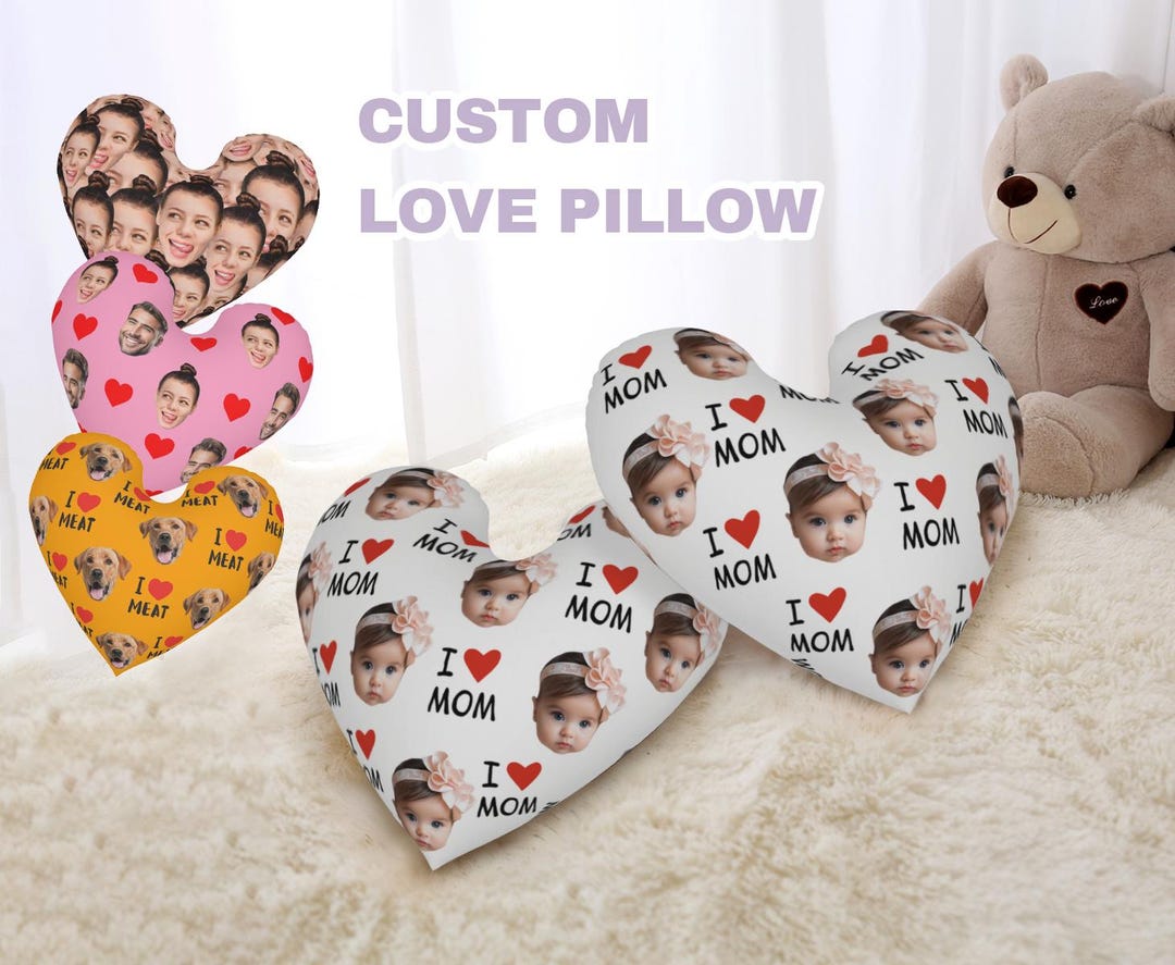 Custom Pillow With Face, Love Pillow, Personalised Photo, Personalised ...