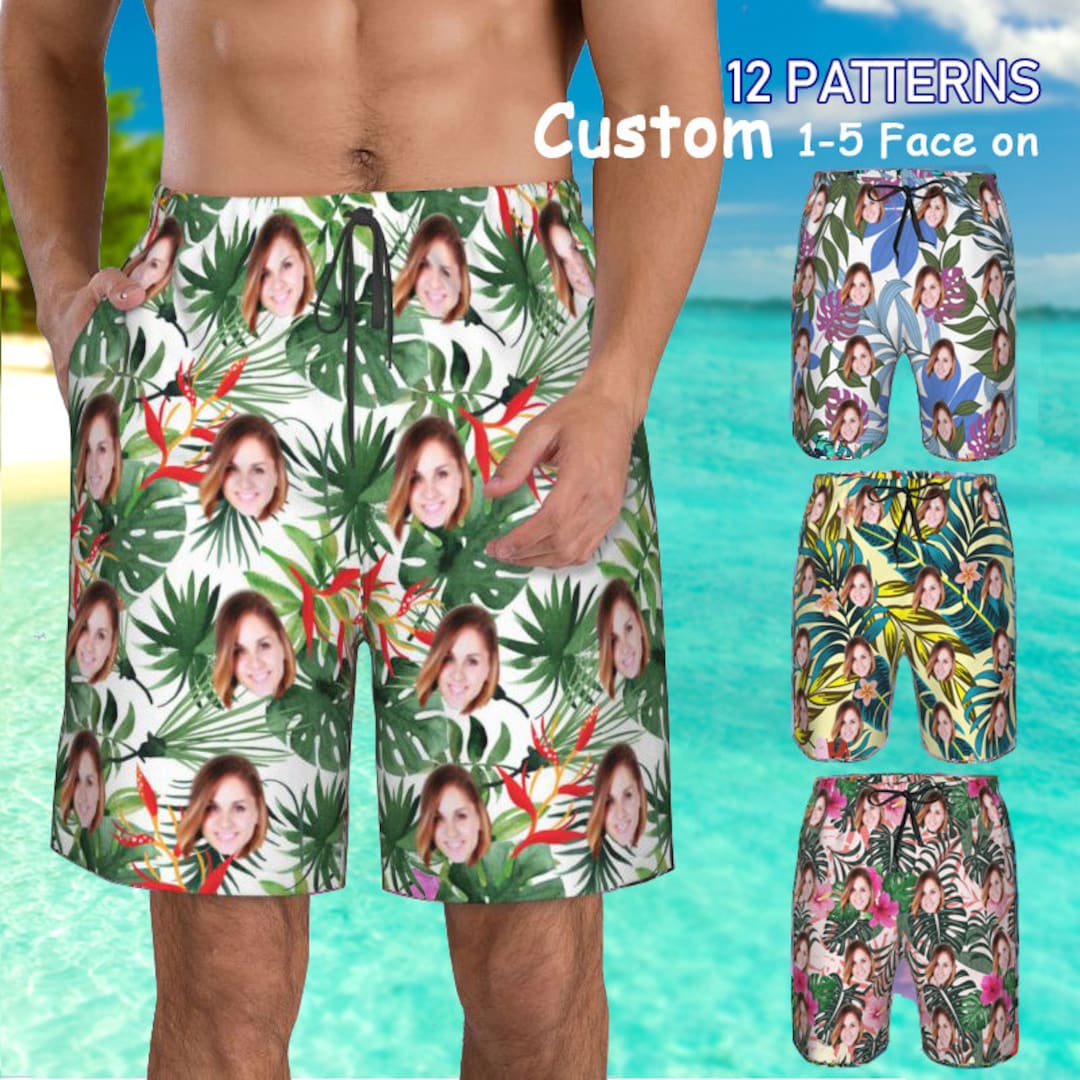 Custom Face Swim Trunk Funny Swim Trunks Personalized Men Swim Trunks Face On Bathing Suit