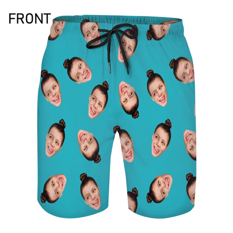 Custom Beach Shorts With Face, Personalized Men Swim Trunk, Face on ...
