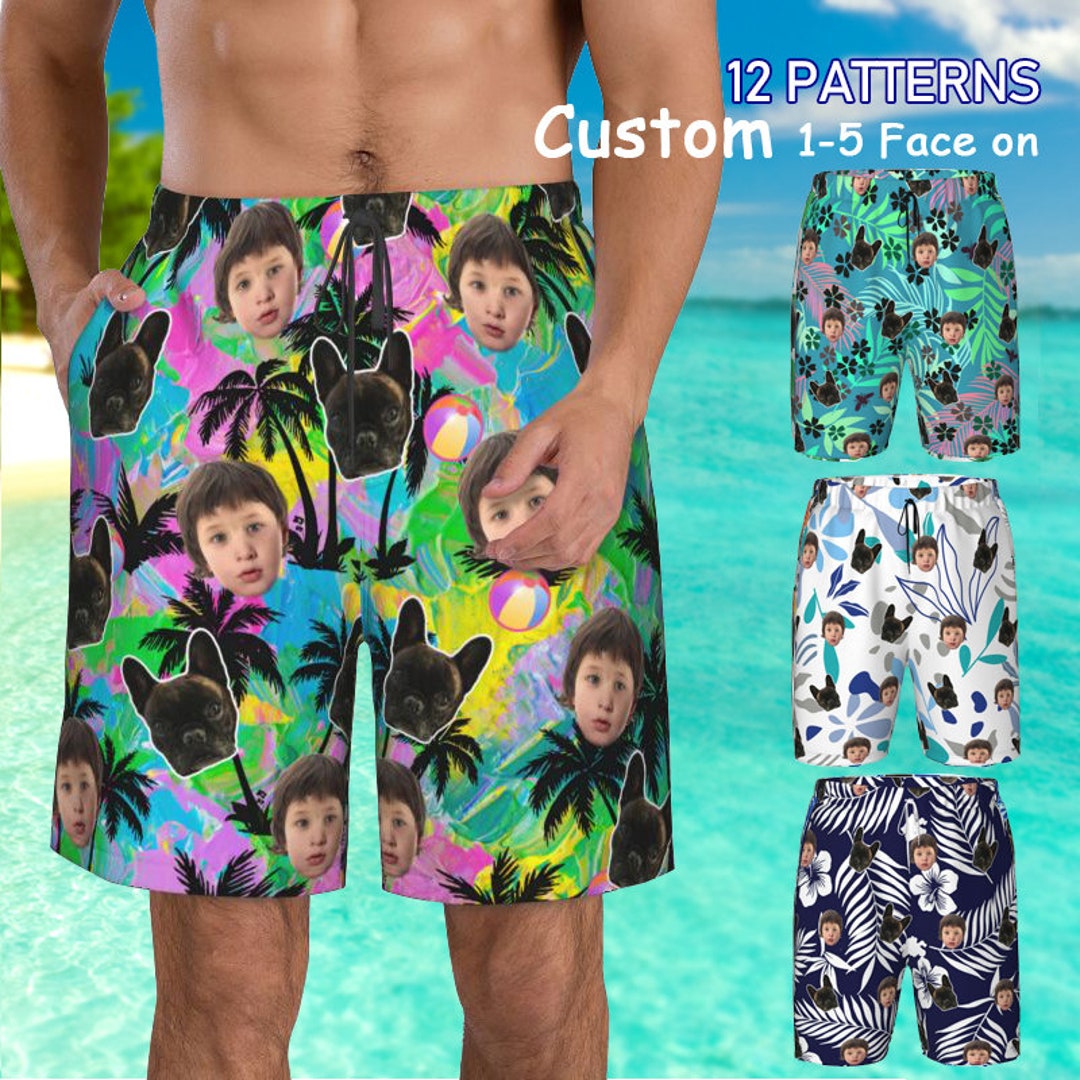 Custom Face Swim Trunk, Funny Swim Trunks, Personalized Men Swim Trunks ...