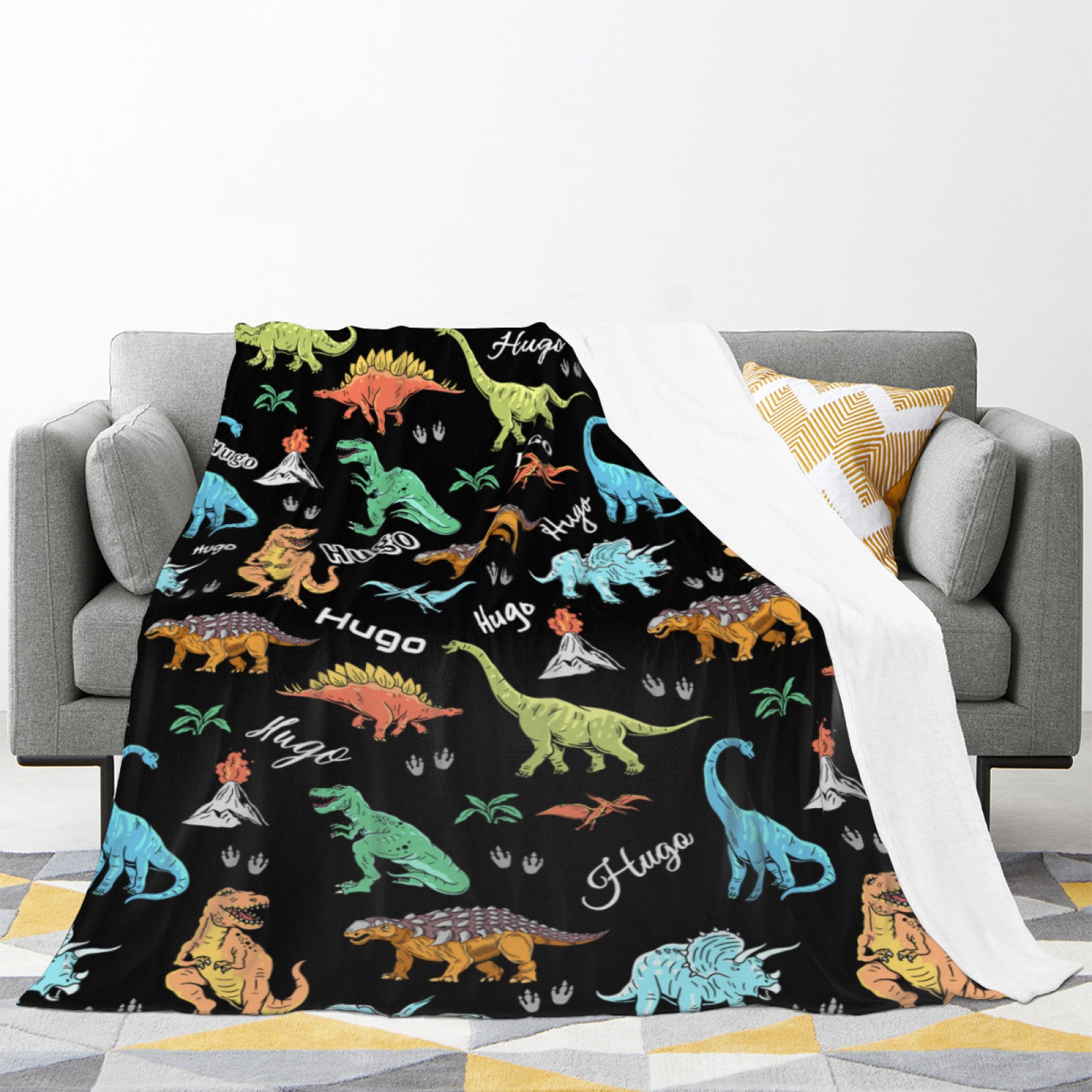 Dinosaurs Custom Name Blanket, Dinosaurs Blanket, Dinosaur Blanket for ...