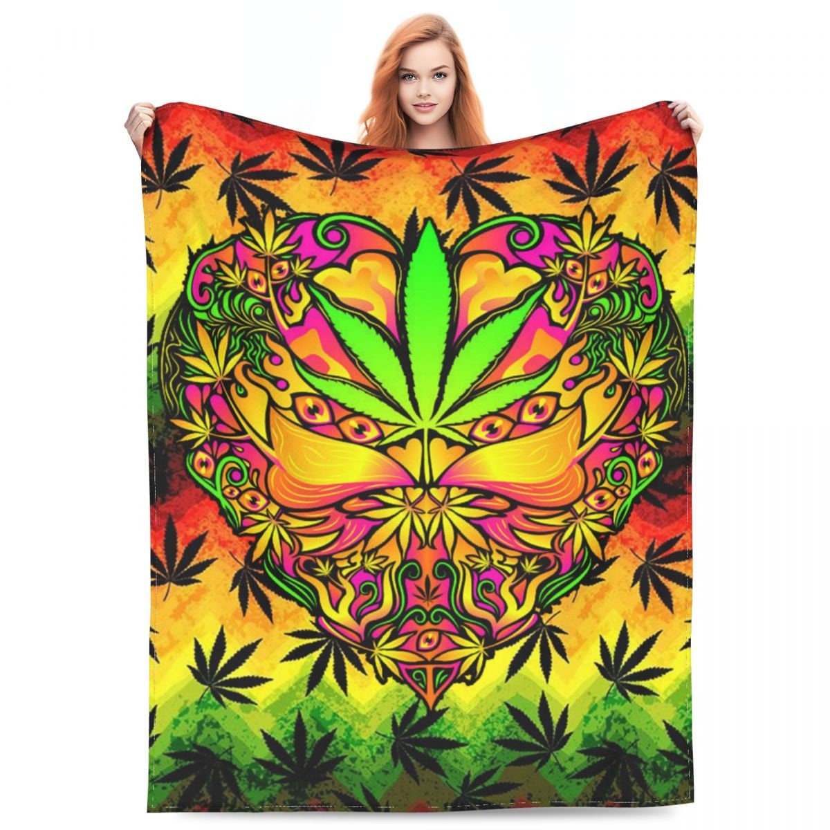Marijuana Leaf Blanket, Plant Print Blanket, Cannabis Print Blanket, Marijuana Lover - Etsy