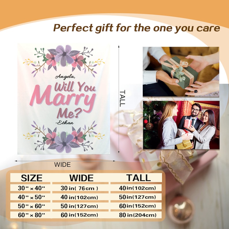 WILL YOU MARRY Me Sign Blanket Custom Engagement Marry Me Blanket ...