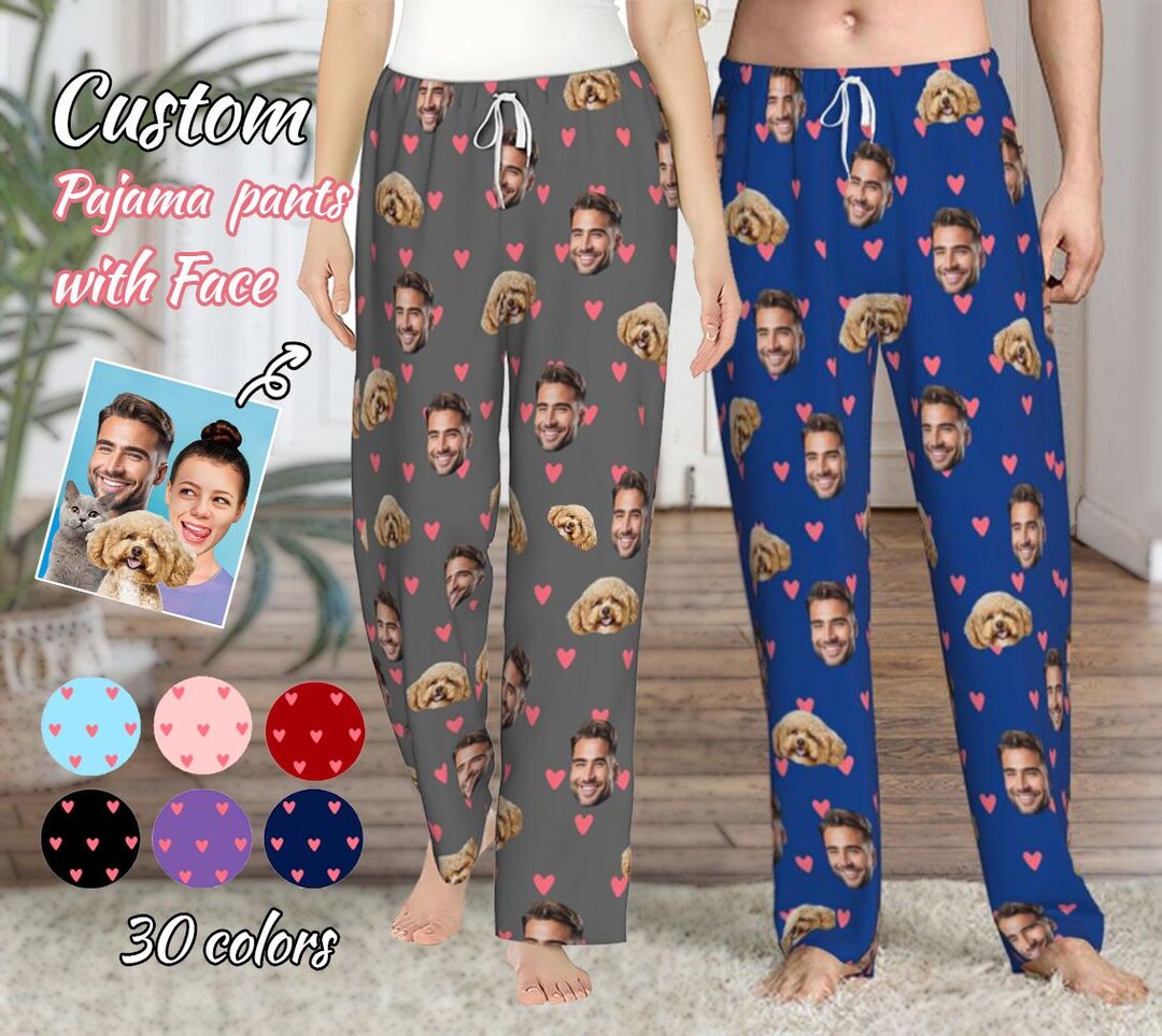 Custom Face Pajamas, Personalized Face Unisex Pajamas, Custom Photo ...