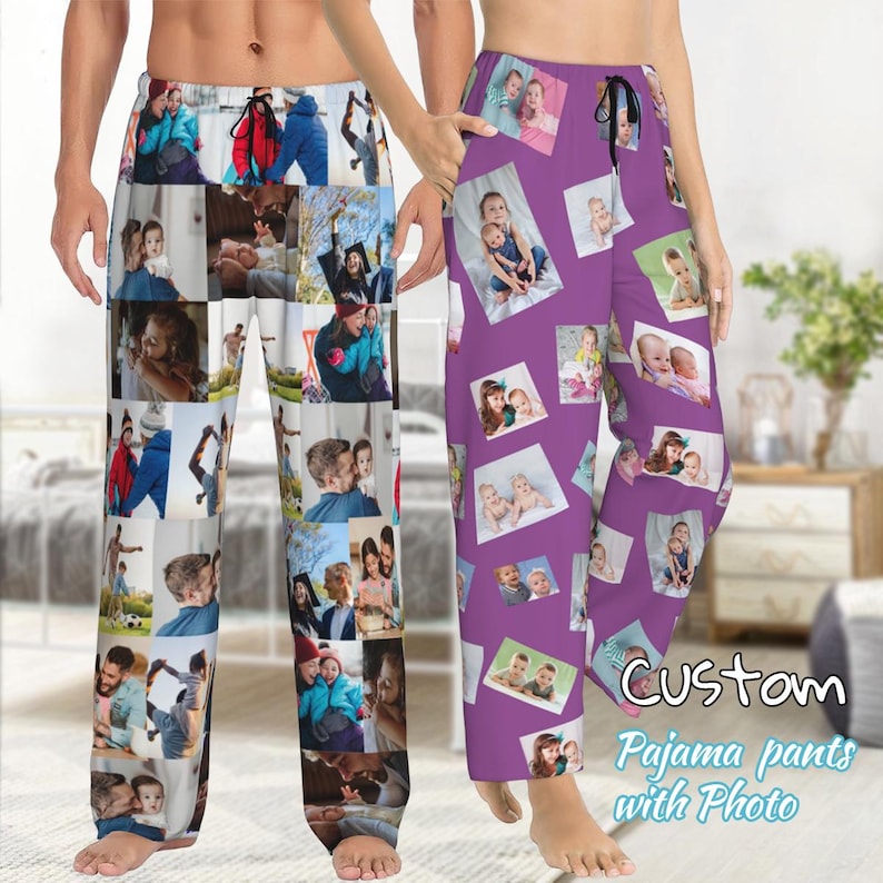 Custom Photo Pajamas, Personalized Face Unisex Pajamas, Custom Photo ...