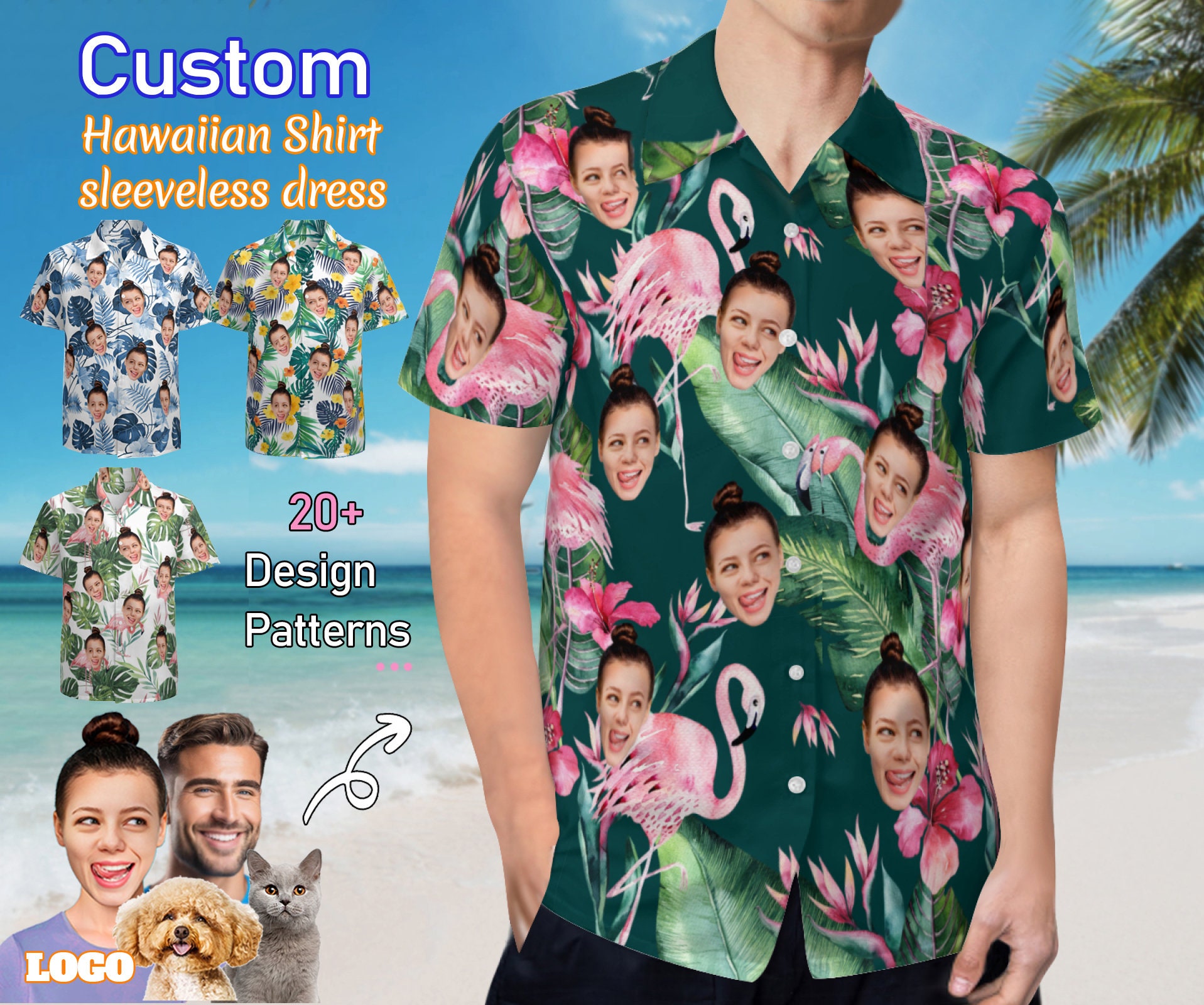 Custom Hawaiian Shirt With Face, Personalized Hawaiian Shirt ...