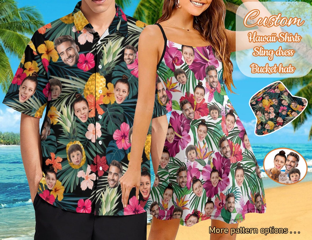 Custom Hawaii Shirt With Face, Personalized Hawaiian Shirt, Customized ...