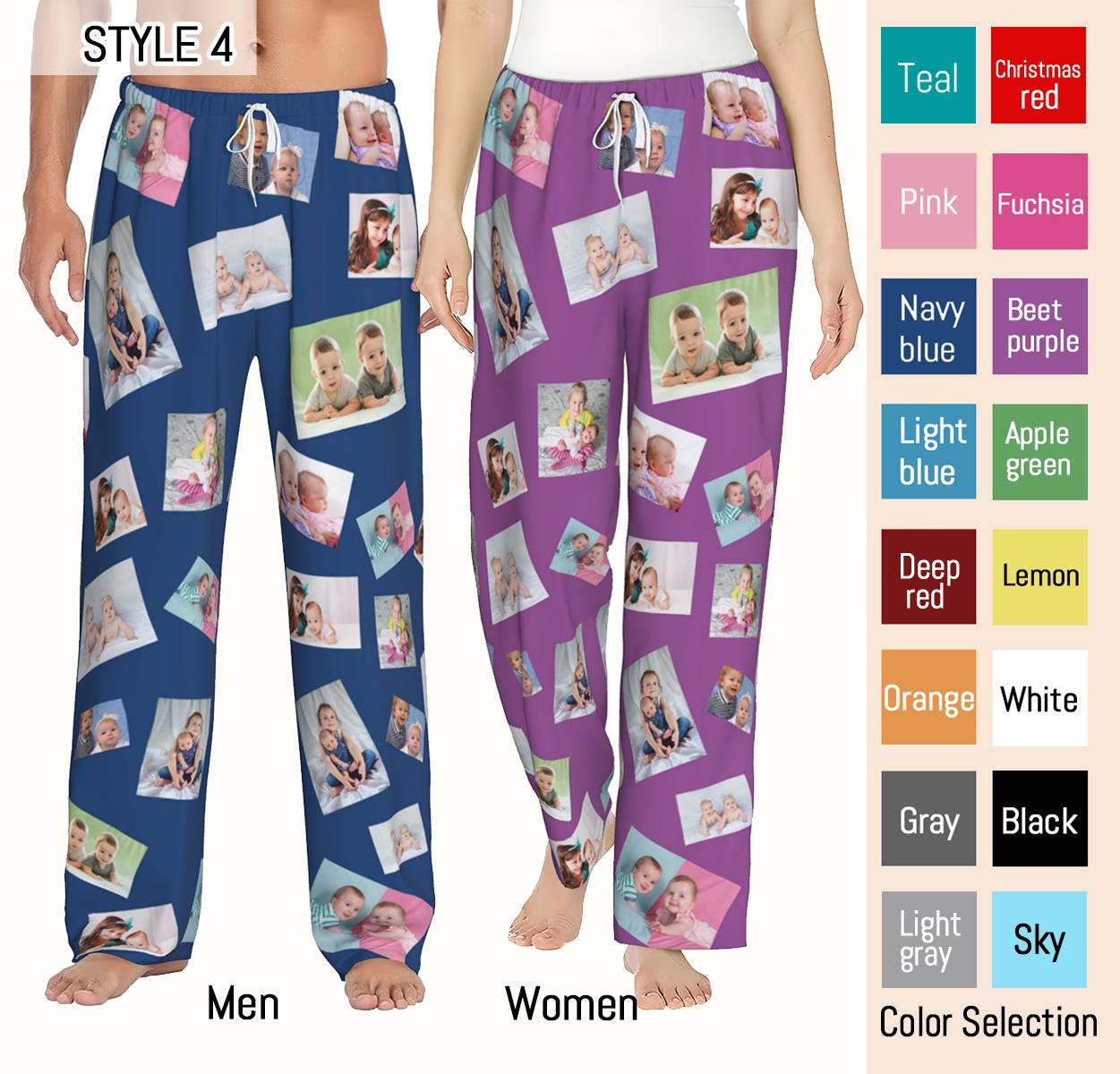 Custom Photo Pajamas, Personalized Face Unisex Pajamas, Custom Photo ...