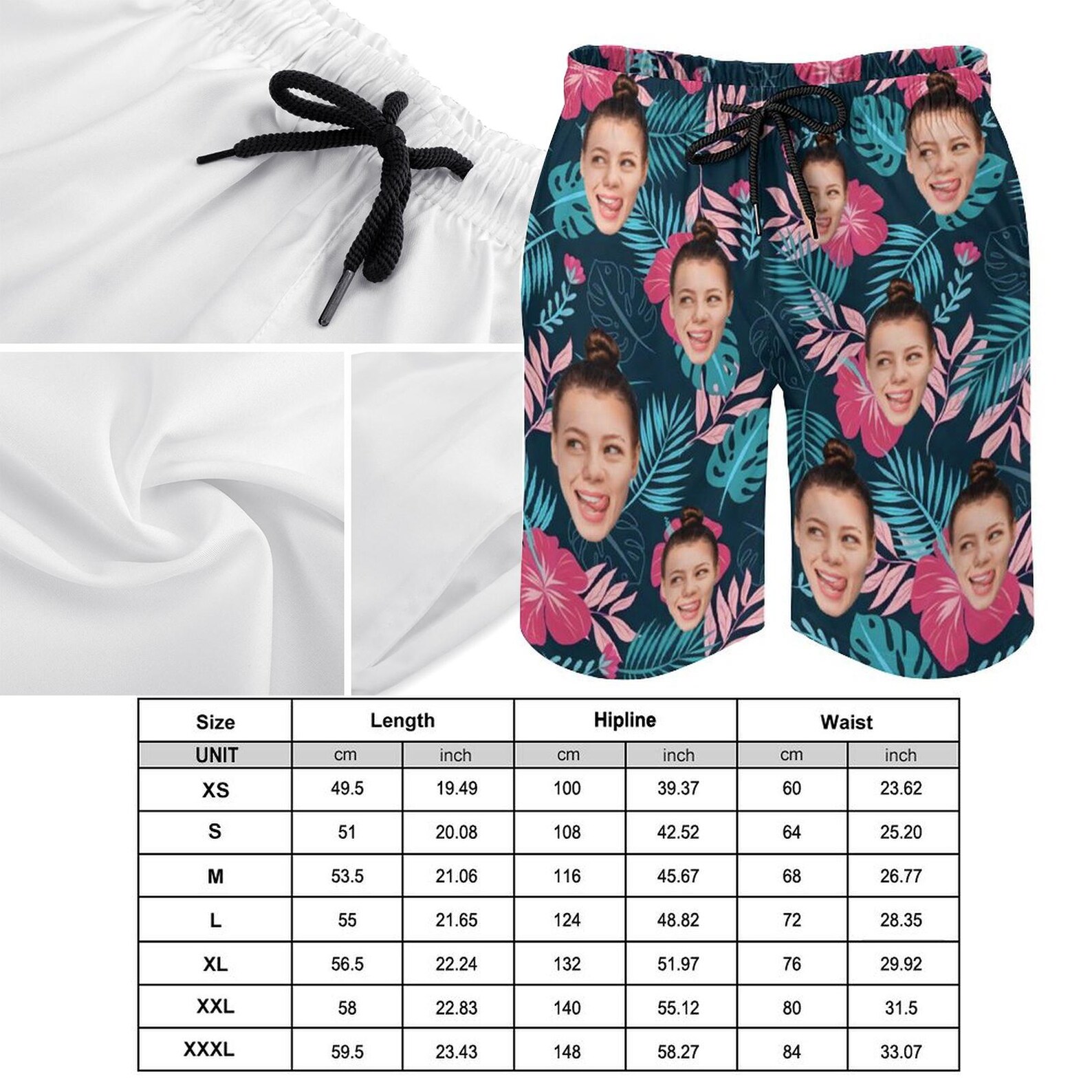 Custom Faces on Beach Swim Cover and Swim Trunk, Custom Face Bikini Set ...