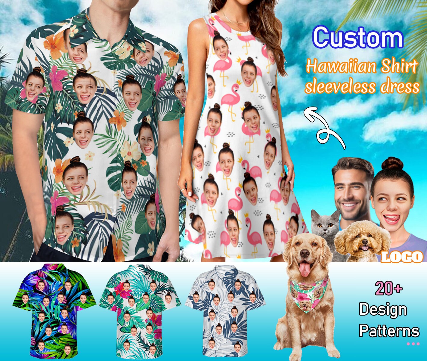Custom Hawaii Shirt With Face, Personalized Hawaiian Shirt, Customized ...
