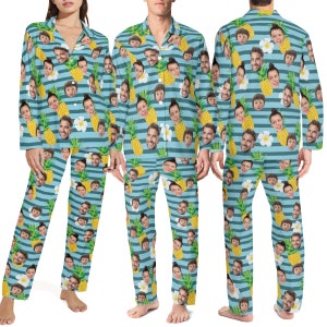 Custom Face Photo Pajama Set for Women/men, Customized Family Pajamas ...