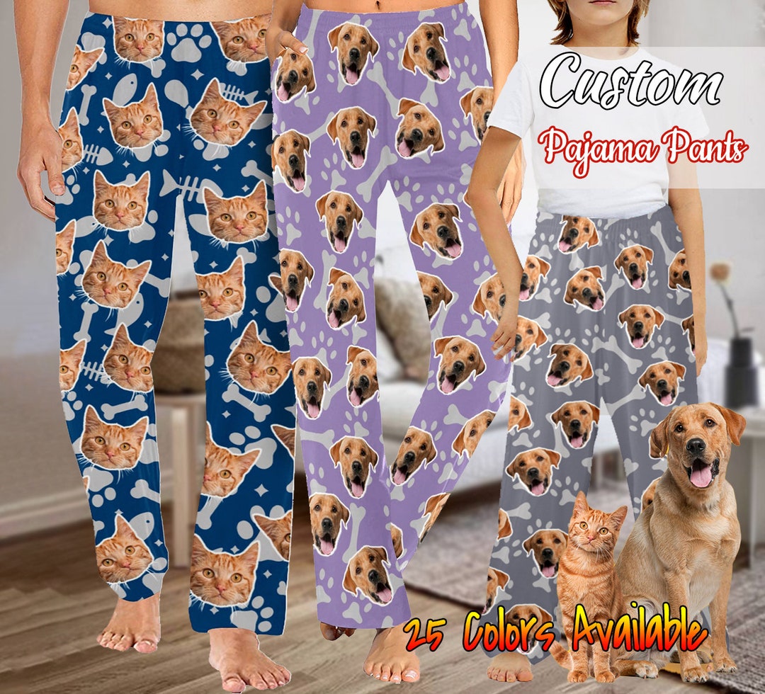 Custom Face Pajama Pants for Woman Man Kids, Pajamas Personalized With ...