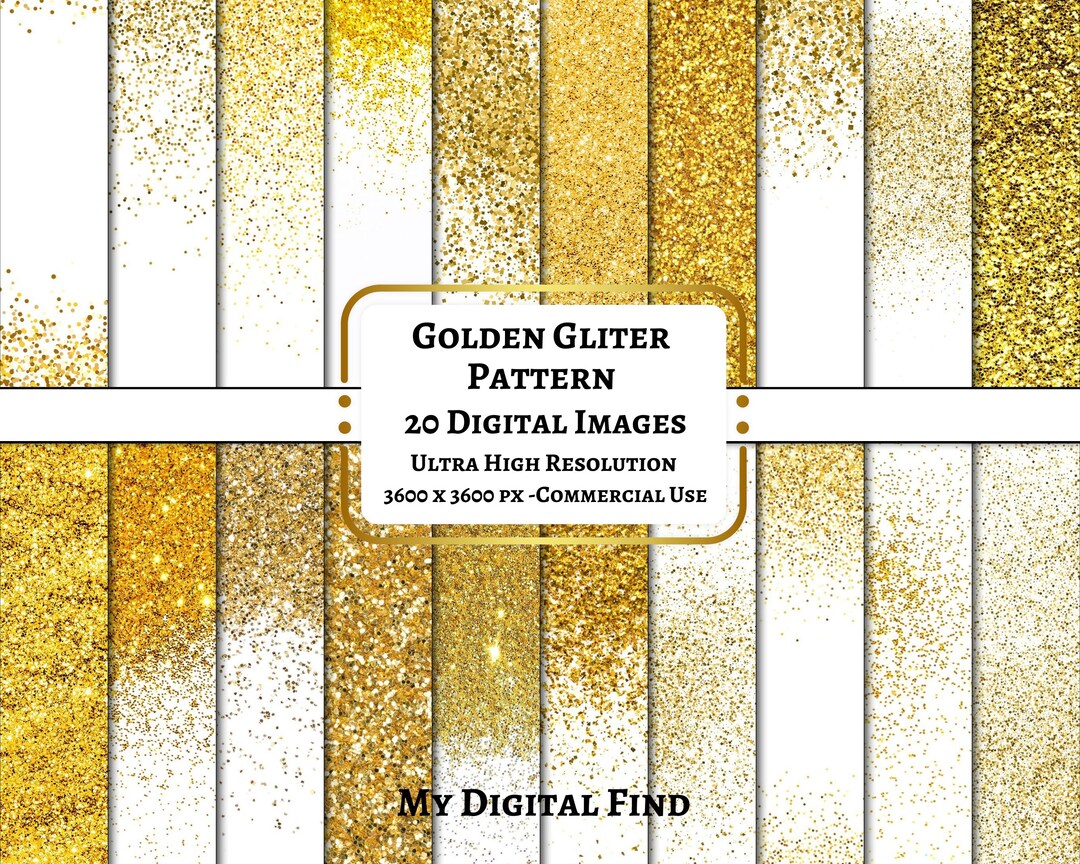 20 Gold Glitter Digital Paper Gold Glitter Scrapbook Paper - Etsy