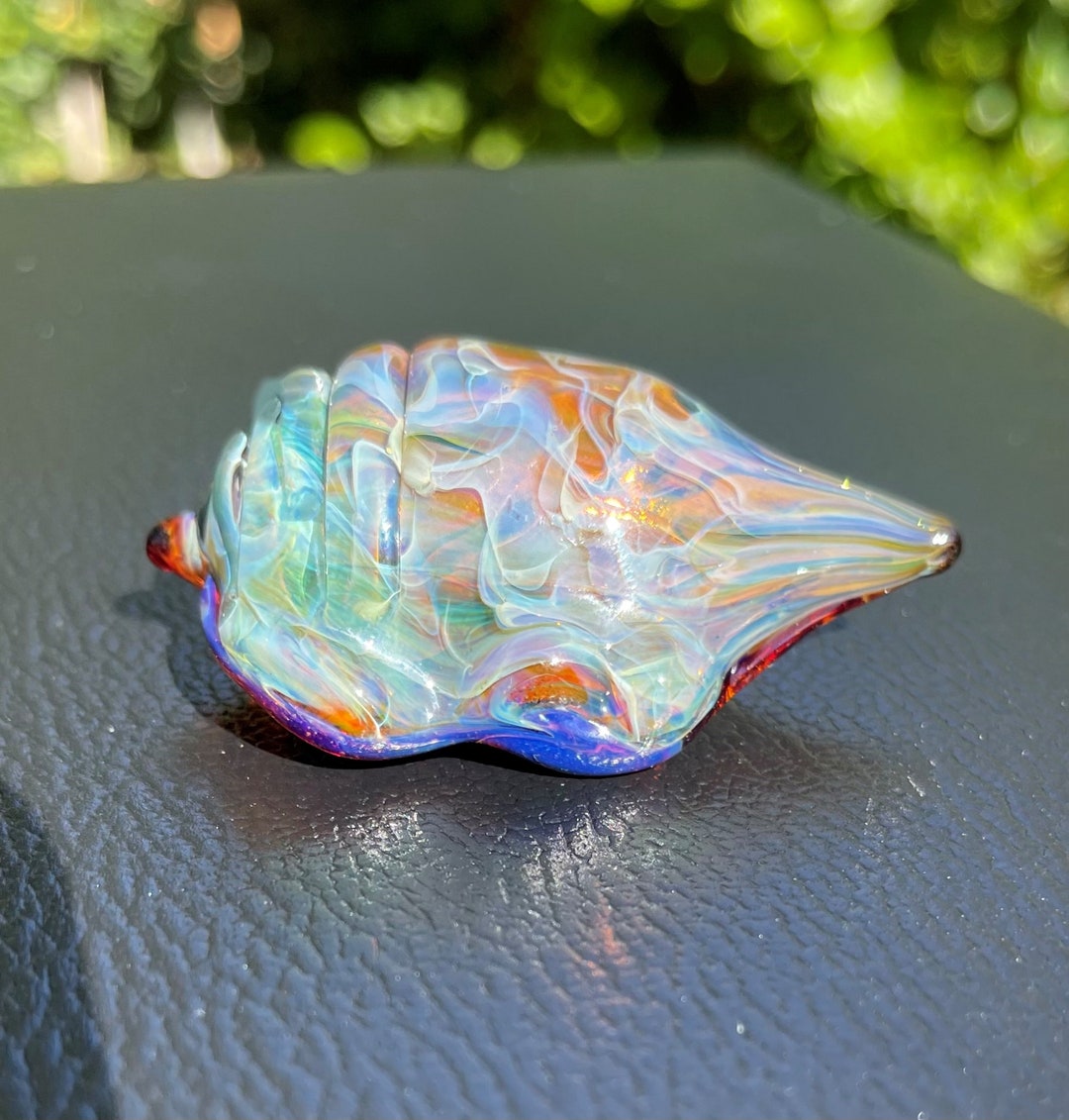 Glass Shell Sculpture Unique Artisan Sea Shell Décor, Coastal Beach ...