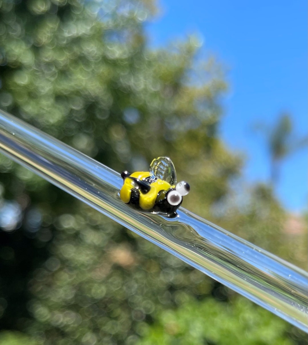 Bee Glass Straw – Handcrafted Pollinator Art, Garden Party Gift - Etsy