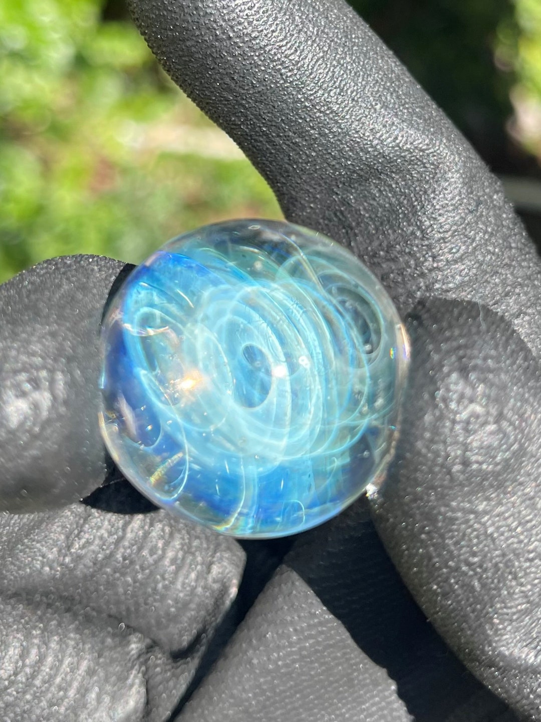 Galaxy Glass Marble with Silver Fumes Handmade Cosmic Orb, Space-Themed ...