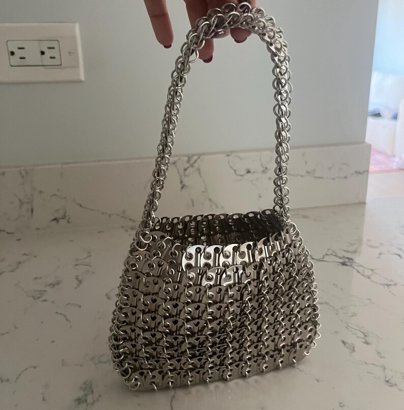 Chain Link Metal Disc | Metallic Chainmail Purse | Chain Mesh ...