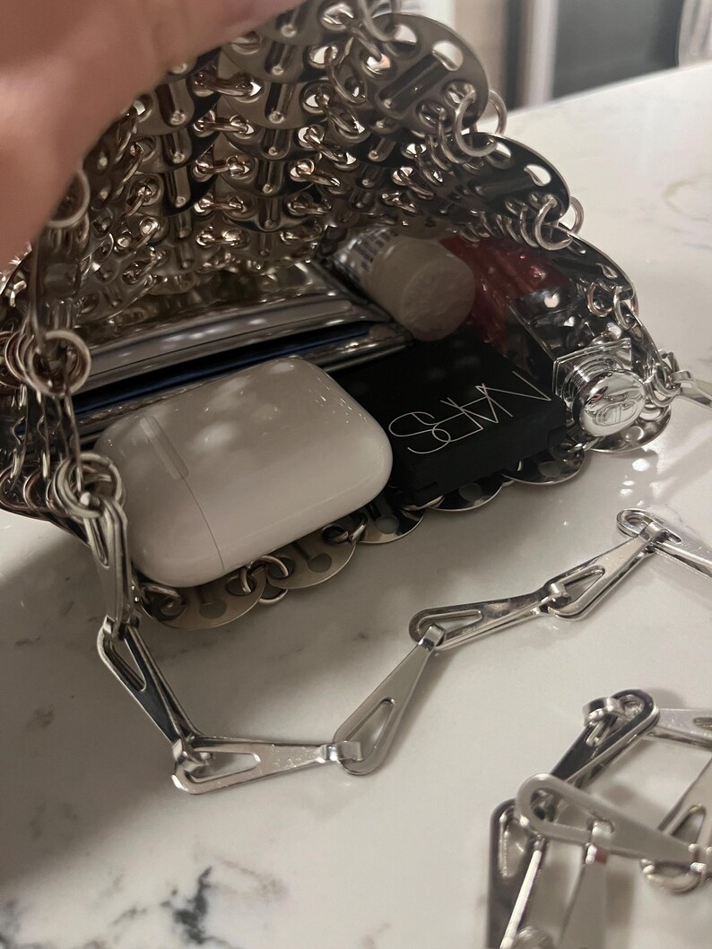 Chain Link Metal Disc | Metallic Chainmail Purse | Chain Mesh | Nano ...