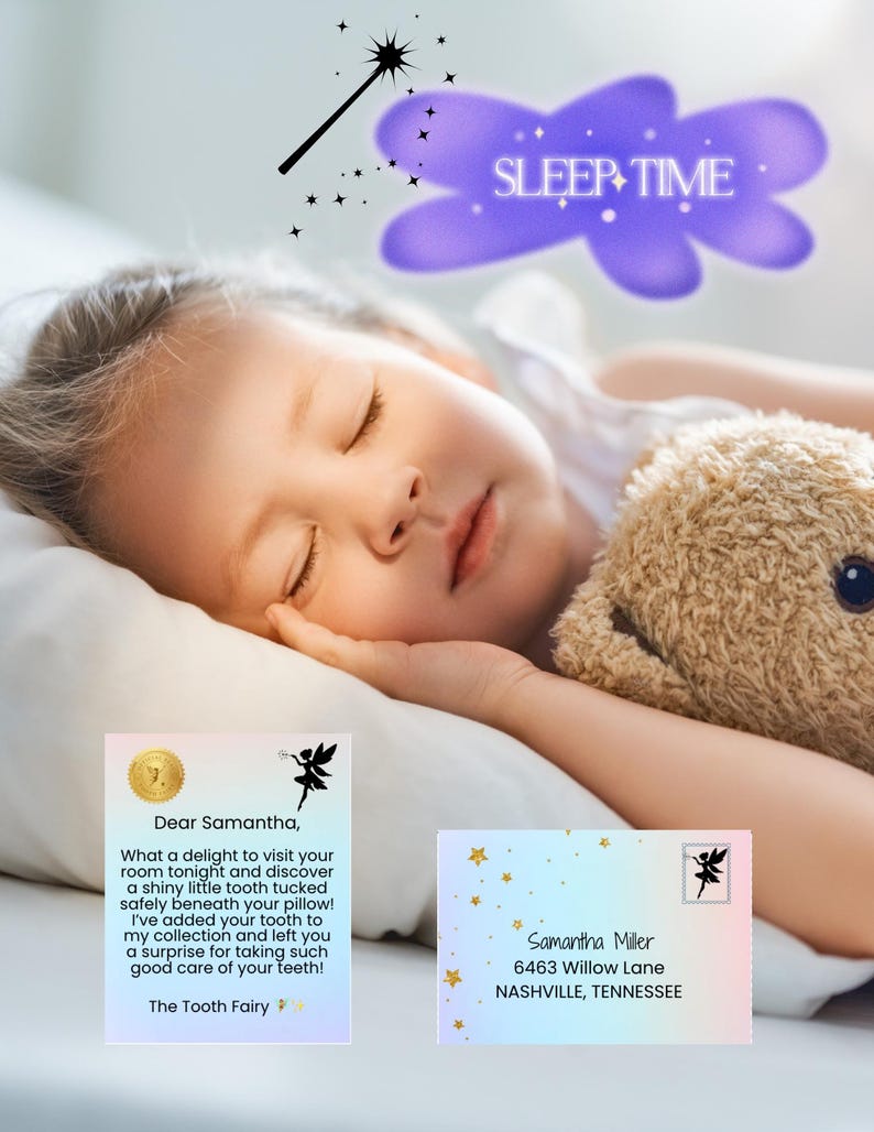 Printable Tooth Fairy Letter and Envelope: Whimsical Kids Keepsake (PDF ...