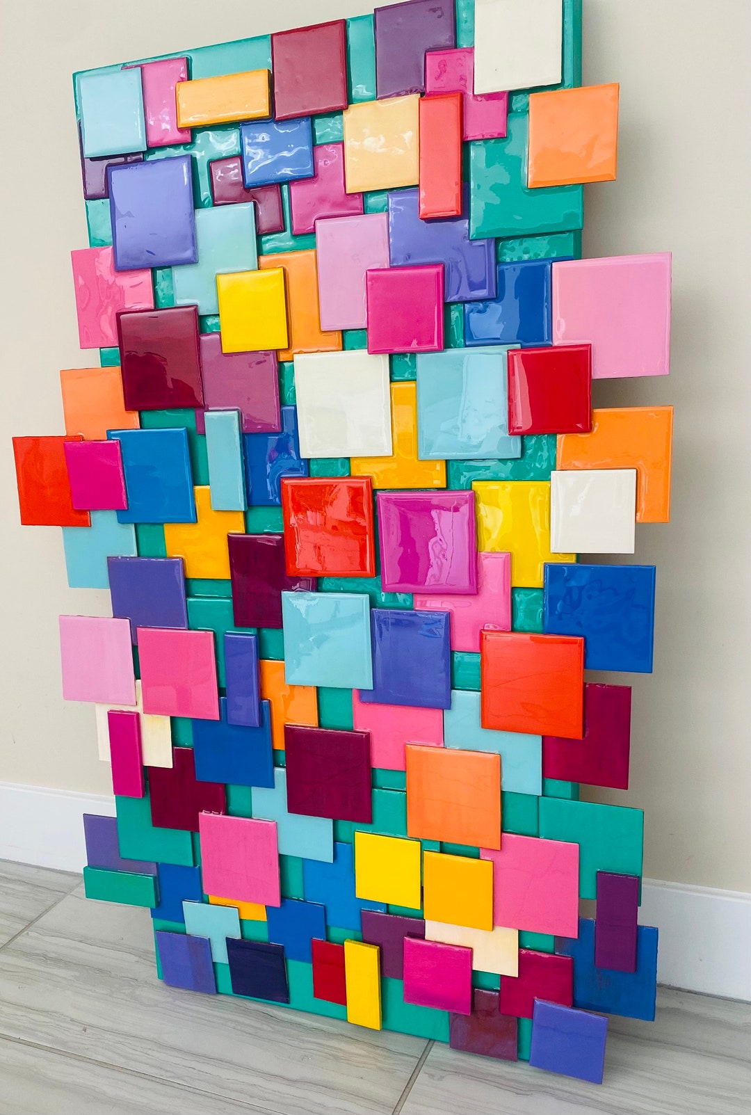 Colorful Resin Wall Art Vibrant Resin Art Resin Wood Wall Decor Resin ...
