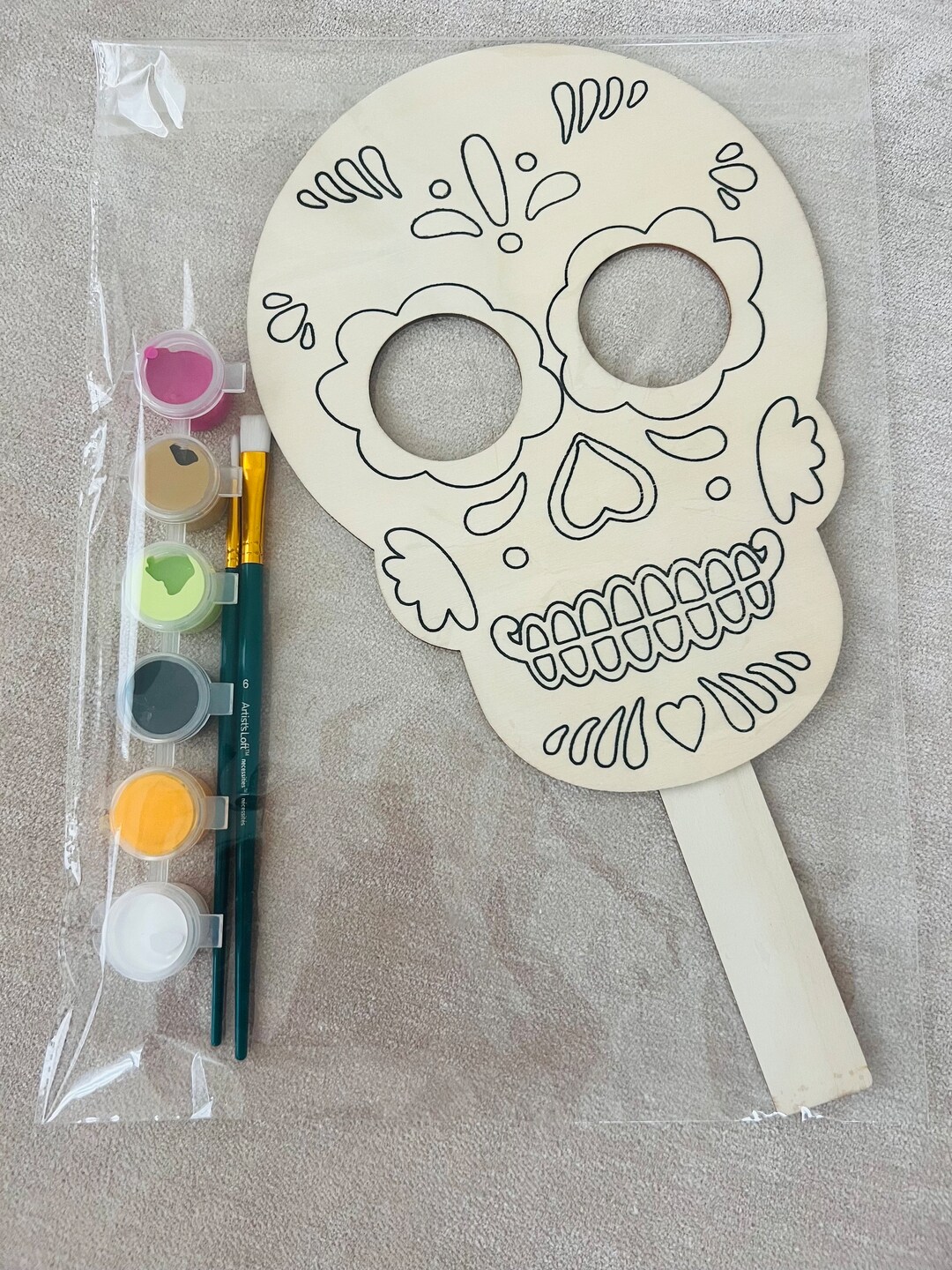Paint Your Own Sugar Skull Mask Halloween Arts and Crafts Kids ...