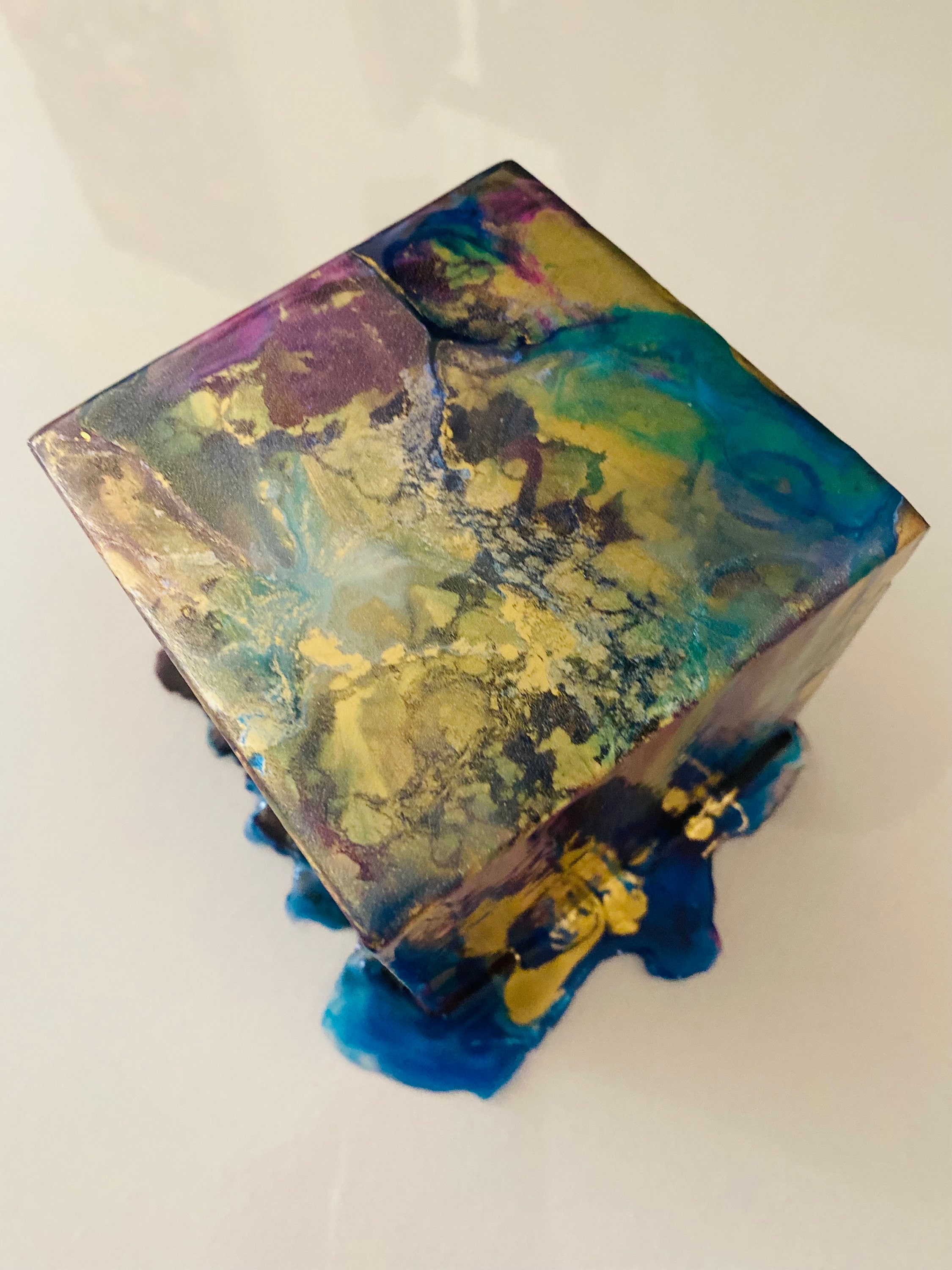 Wooden Cube Epoxy Resin Decorative Wood Block Large Resin Wood Blocks ...