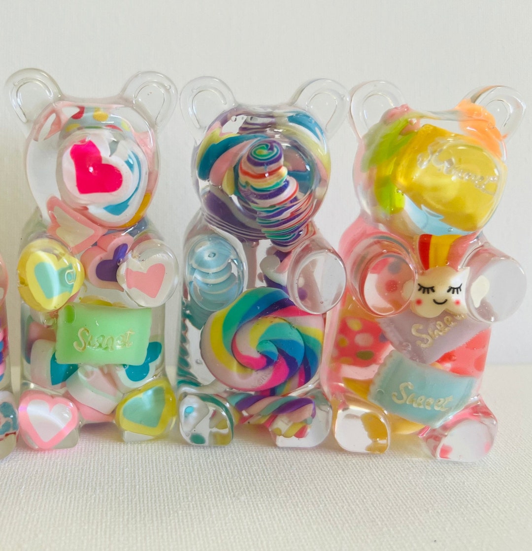 Resin Candy Gummy Bear Gummy Bear Statue With Candy Inside Pop Art Mini ...