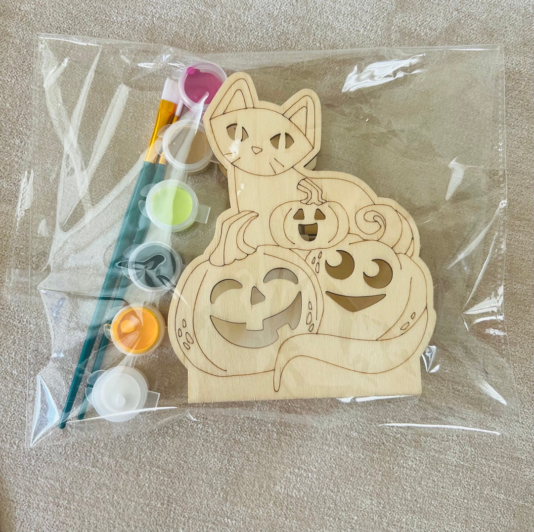 Halloween Craft Kit Cat Halloween Painting Kit Light up Halloween DIY ...