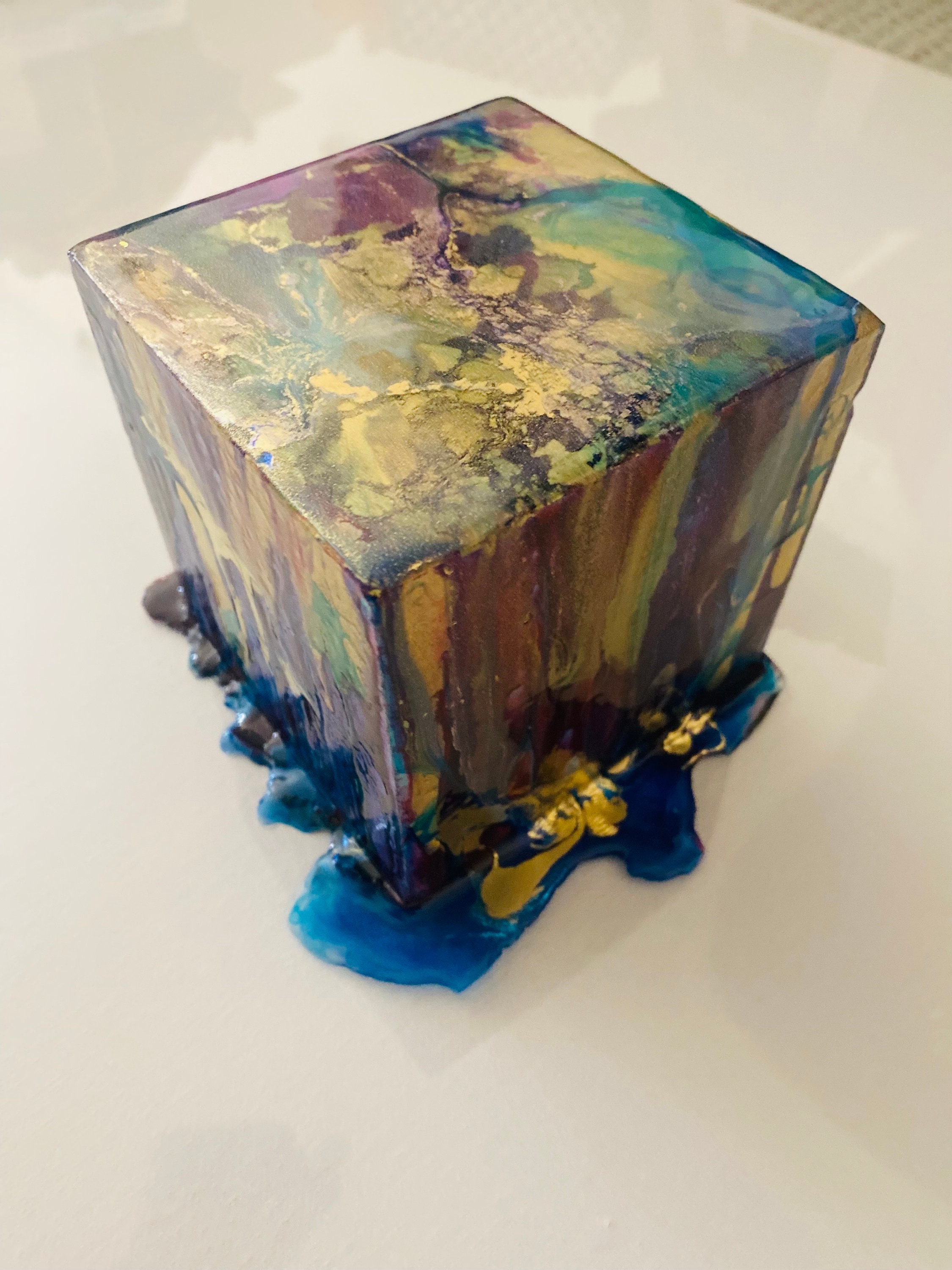 Wooden Cube Epoxy Resin Decorative Wood Block Large Resin Wood Blocks ...