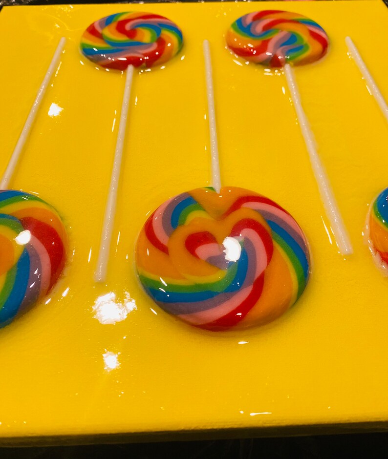 Rainbow Resin Lolipop Art Pop Art Custom Lolipop Resin Art Home Decor ...