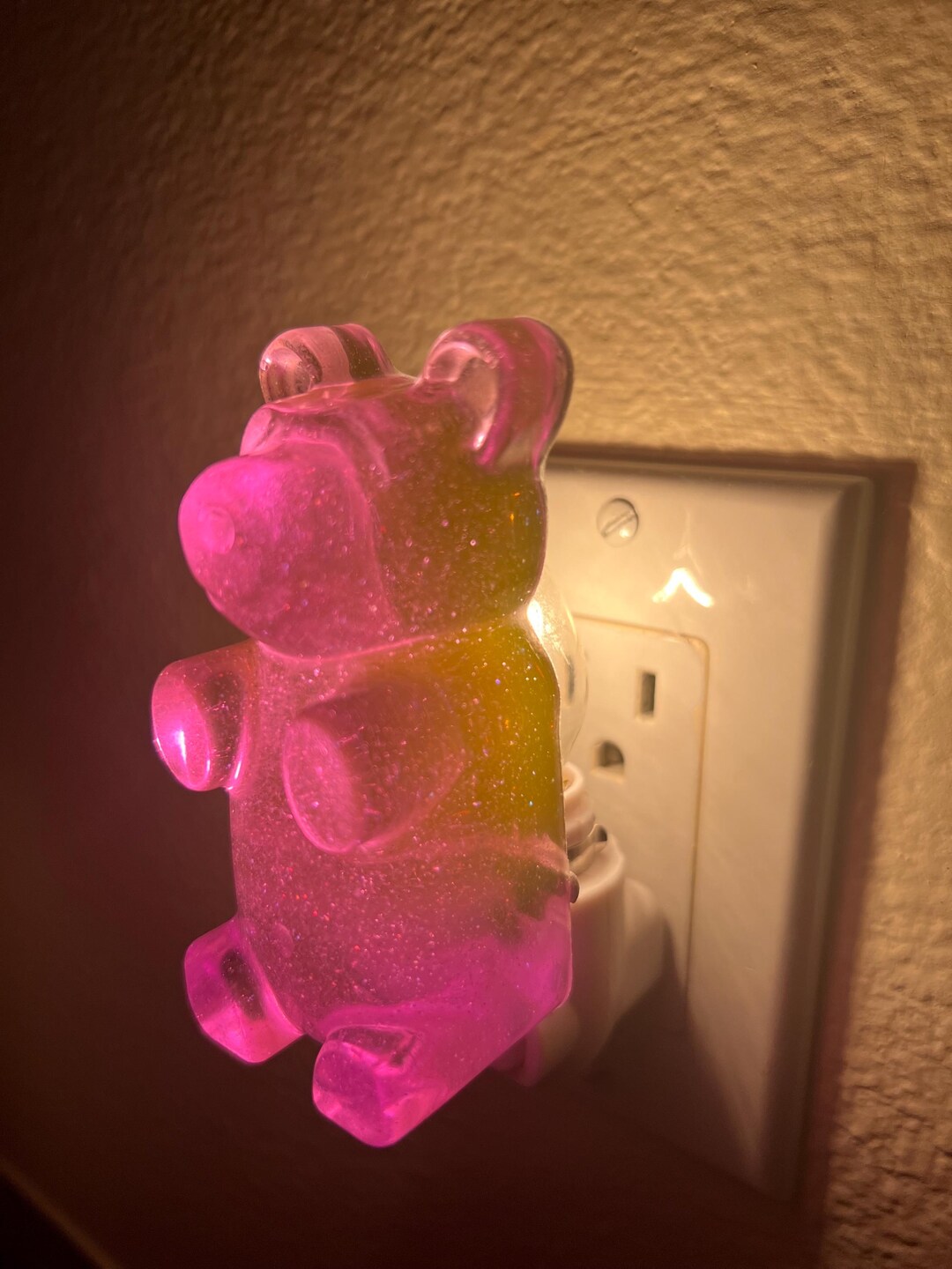 Light up Gummy Bear Glitter Resin Gummy Bear Gummy Bear Night Light Pop ...