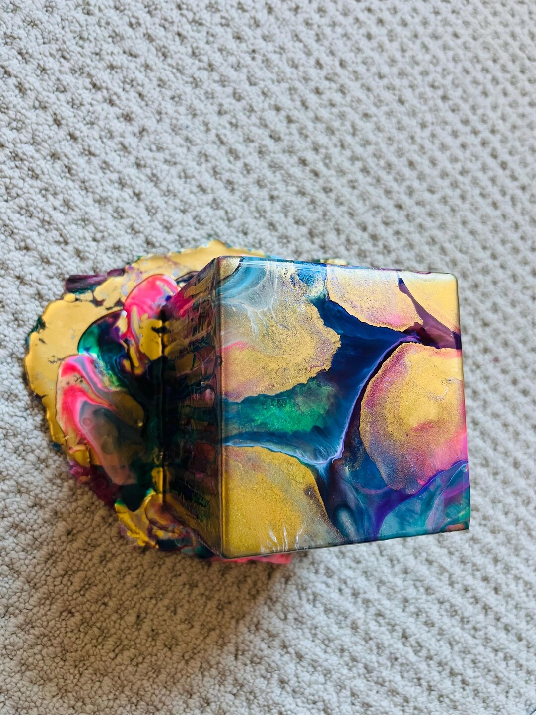Wooden Cube | Epoxy Resin Decorative Wood Block | Large Resin Wood ...