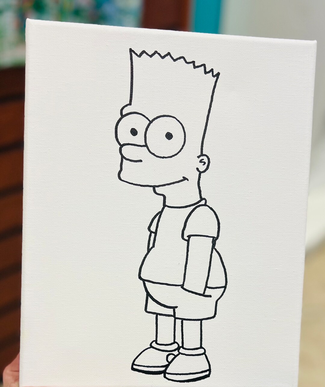 Pre Drawn Bart Canvas Ready to Paint Bart DIY Bart Canvas Simpson DIY ...