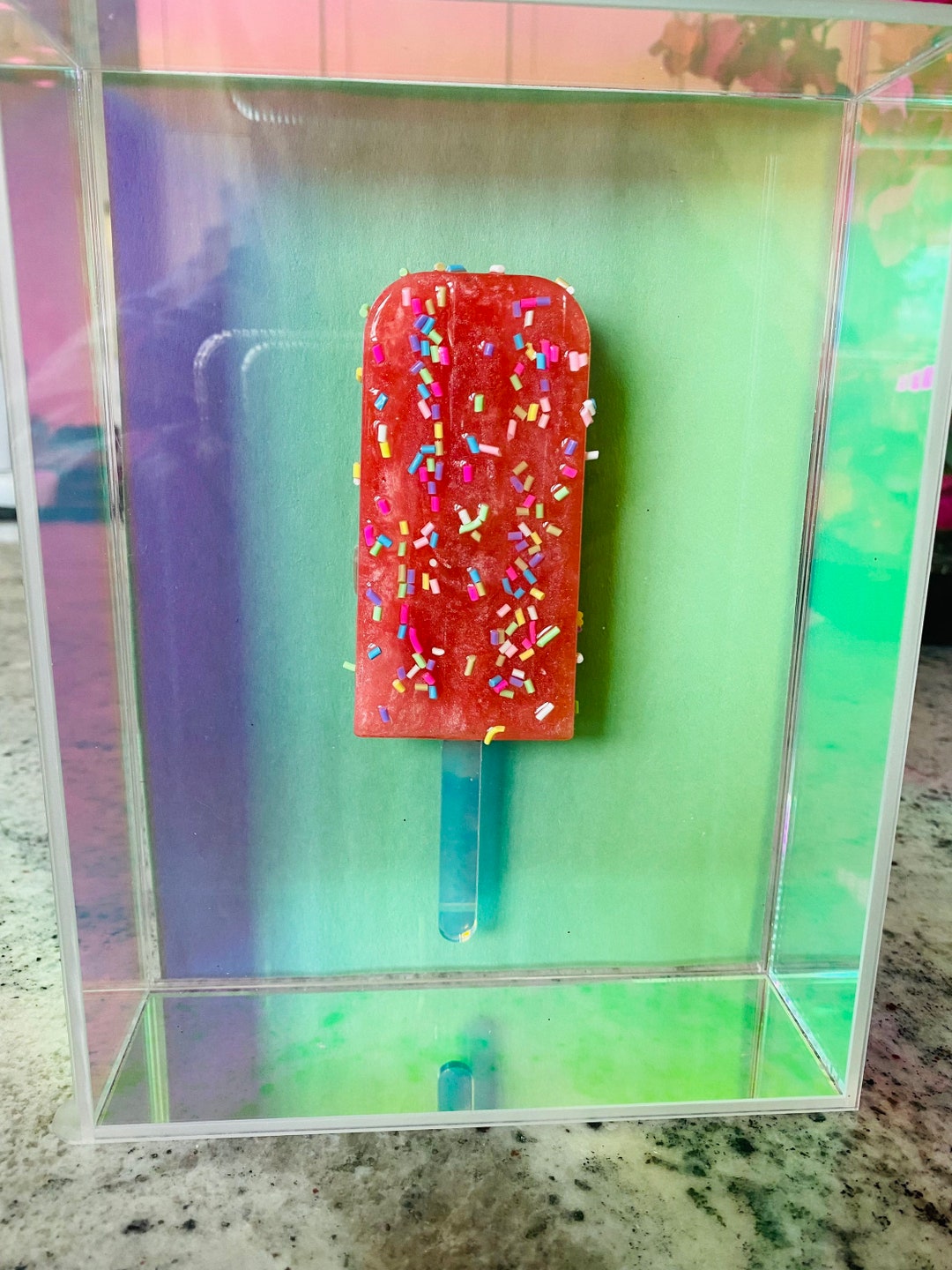 Resin Popsicle Wall Art Resin Popsicle Shadow Box Art Popsicle Wall ...