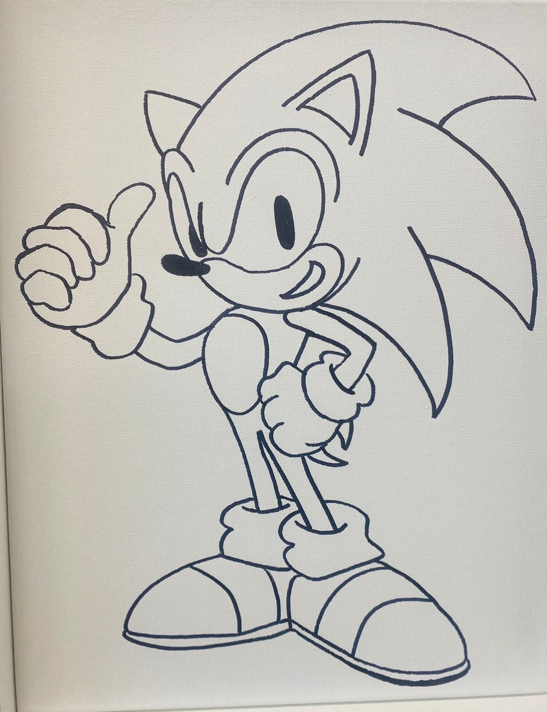 Pre Drawn Sonic Canvas Kids DIY Painting Ready to Paint Sonic Kids ...
