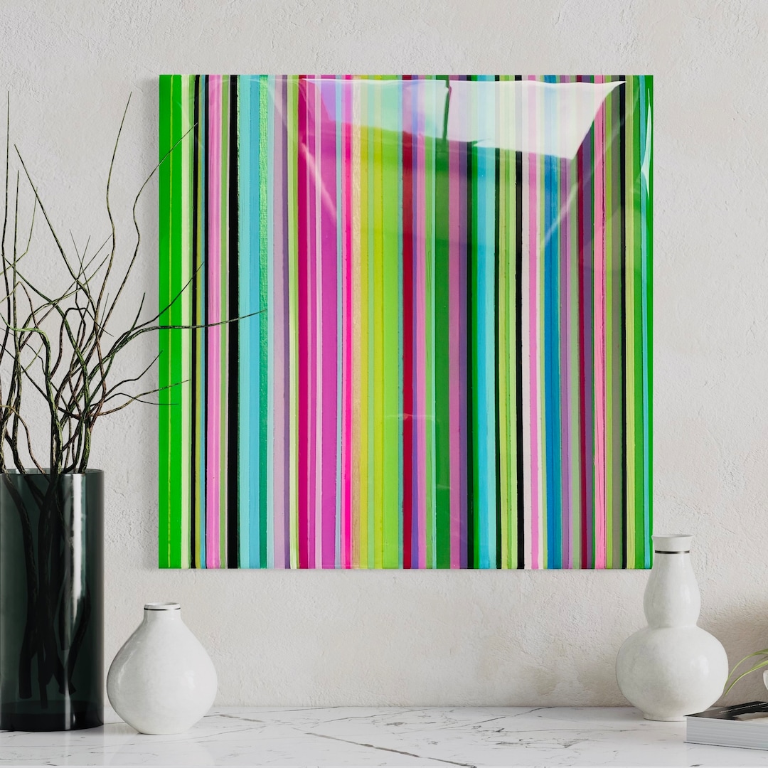 Modern Stripe Painting Office Artwork 3d Resin Wall Art Colorful Resin ...