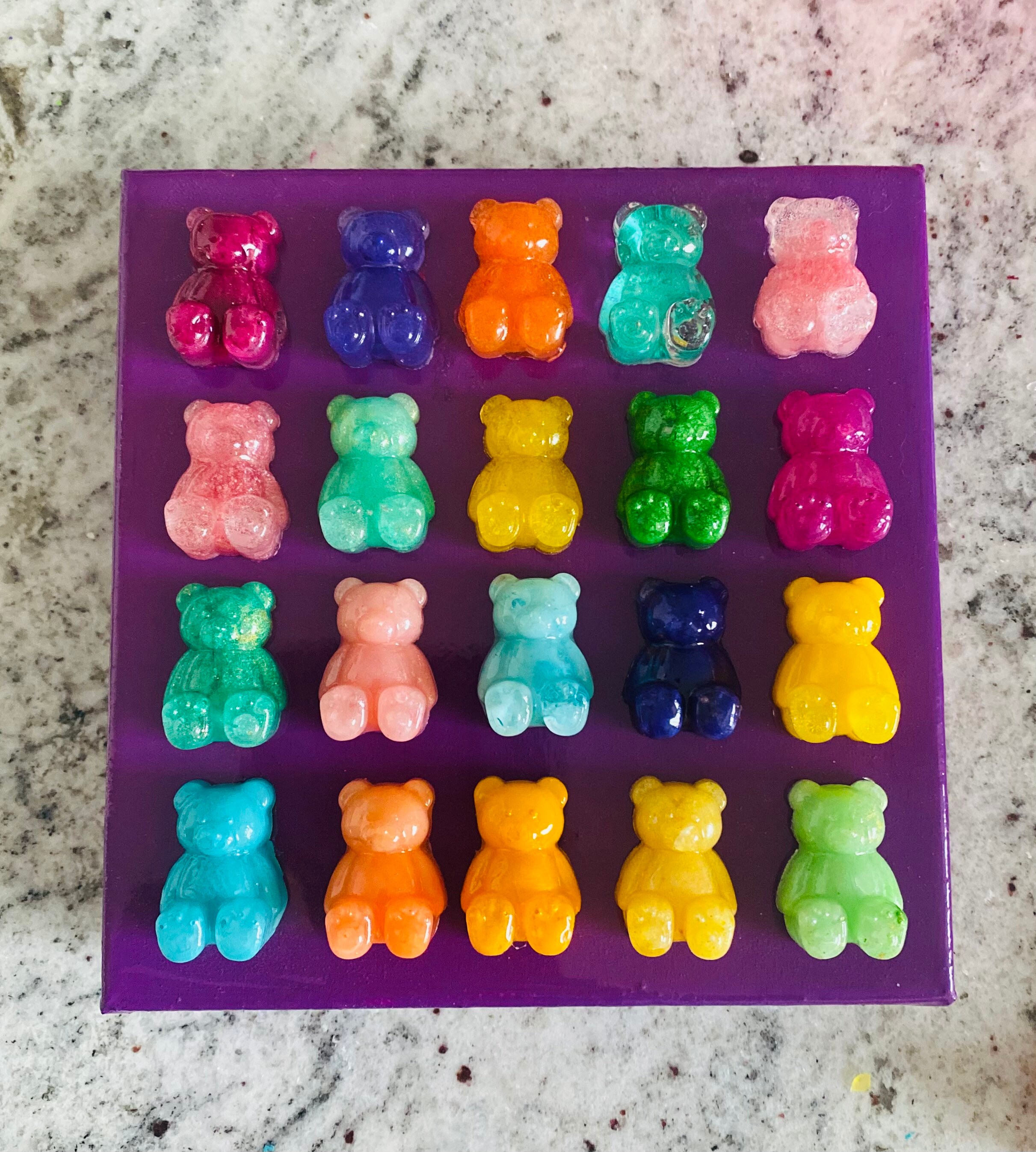 Gummy Bear Art Resin Gummy Bear Wall Art Mini Gummy Bear Canvas Small ...