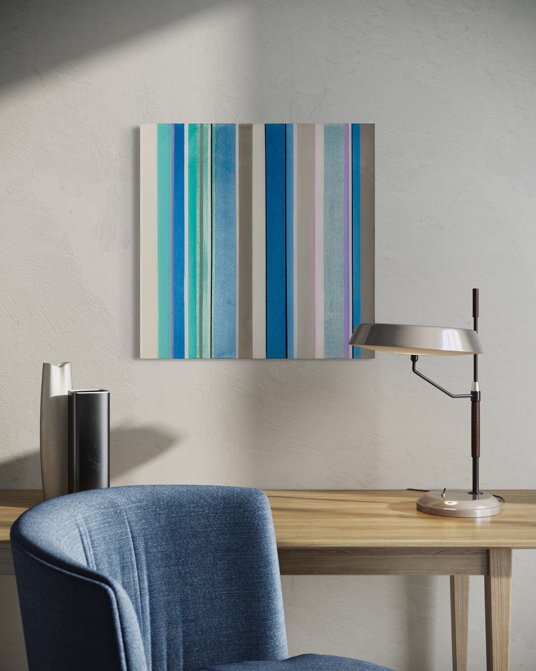 Stripe Wall Art Geometric Striped Art Modern Wall Decor Stripe Artwork ...