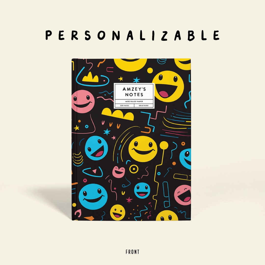 Smiley Face Personalizable Notebook, Custom Journal, Custom Notebook ...