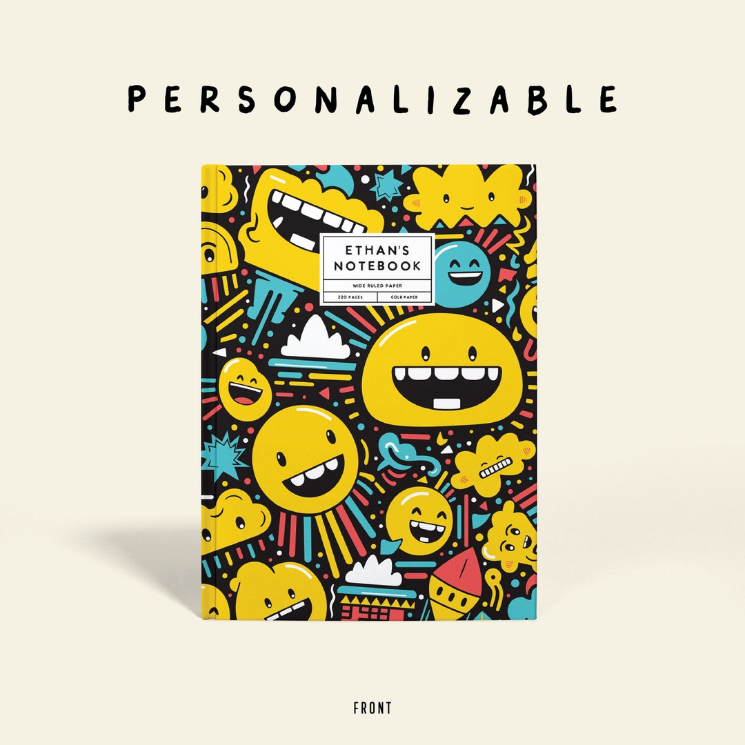 Smiley Face Personalizable Notebook, Custom Journal, Custom Notebook ...